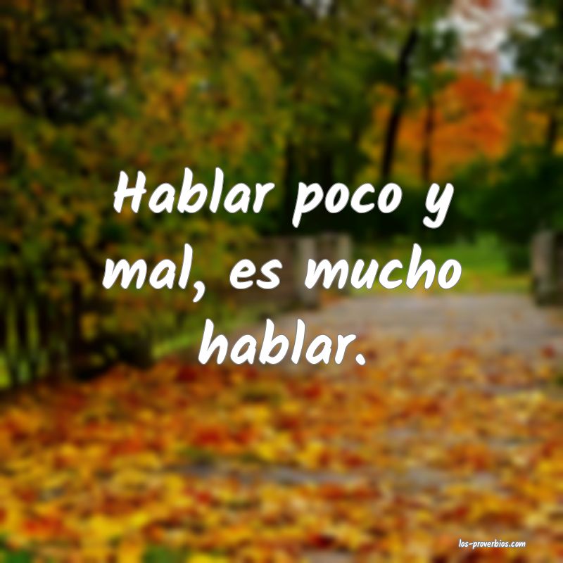 A mucho hablar, mucho errar.