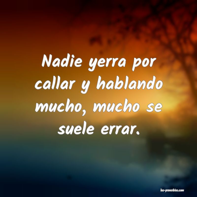 El que mucho habla, mucho yerra.